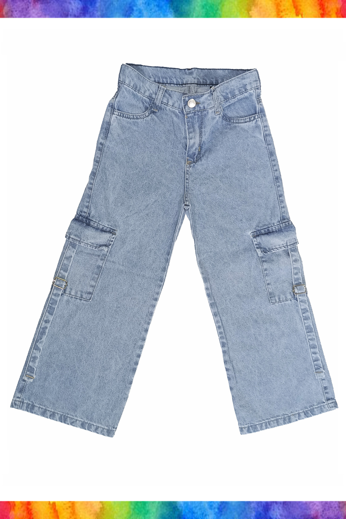 JEAN WIDELEG CARGO CON TIRAS | Distrito Moda