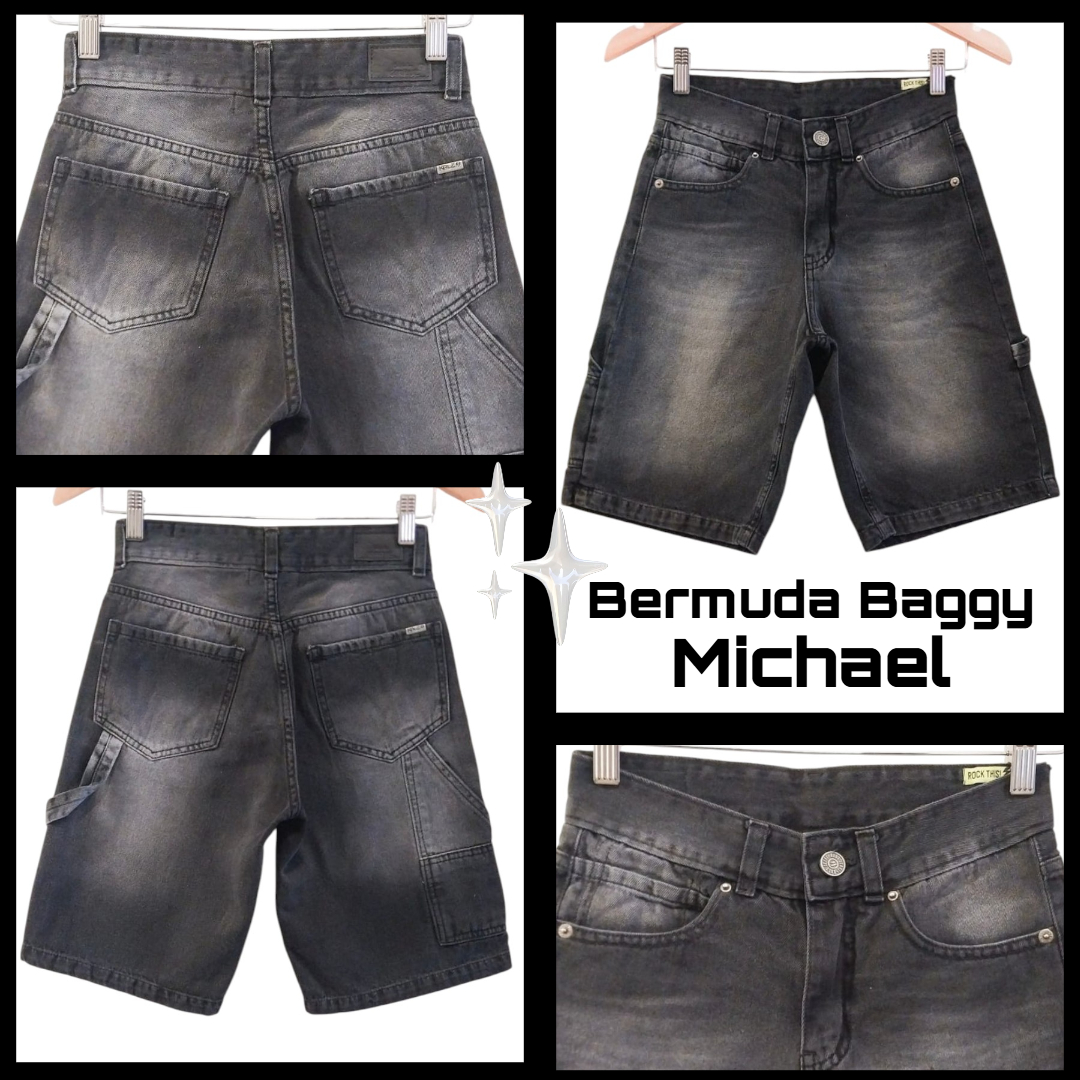 Bermuda baggy teen Michael Low Black | Distrito Moda